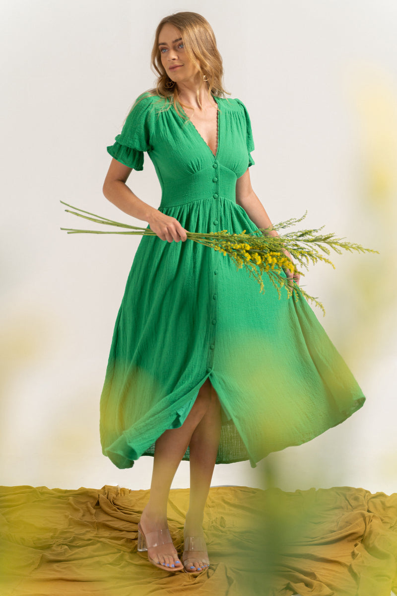 Dena Midi Dress Green Bee – Myth the Label