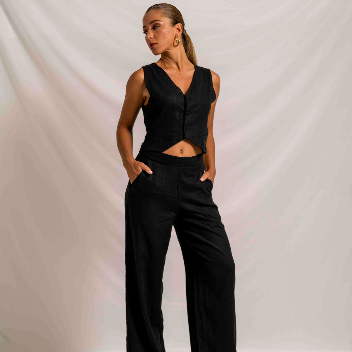 Lamo Button Vest Black – Myth the Label