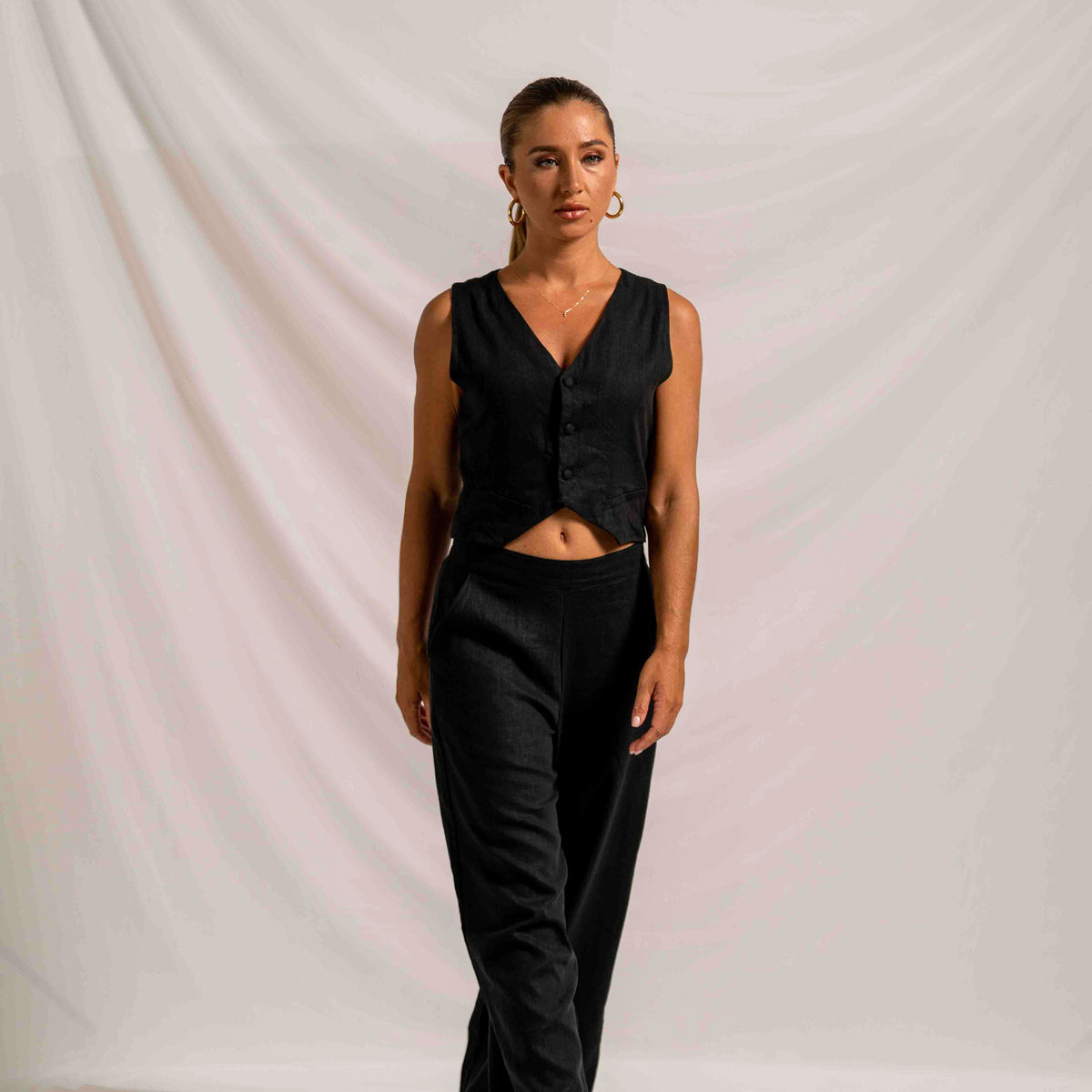 Lamo Button Vest Black – Myth the Label