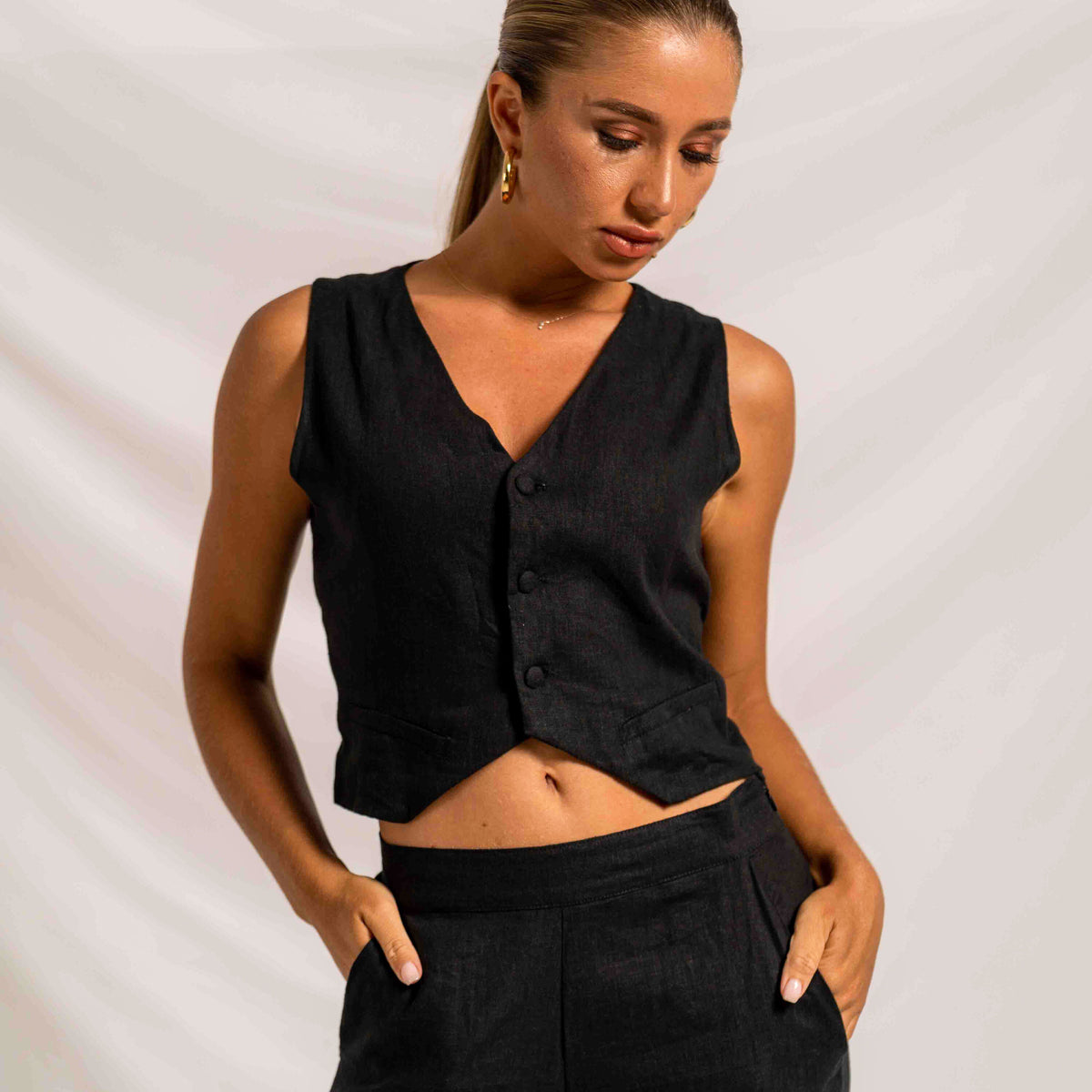 Lamo Button Vest Black – Myth the Label